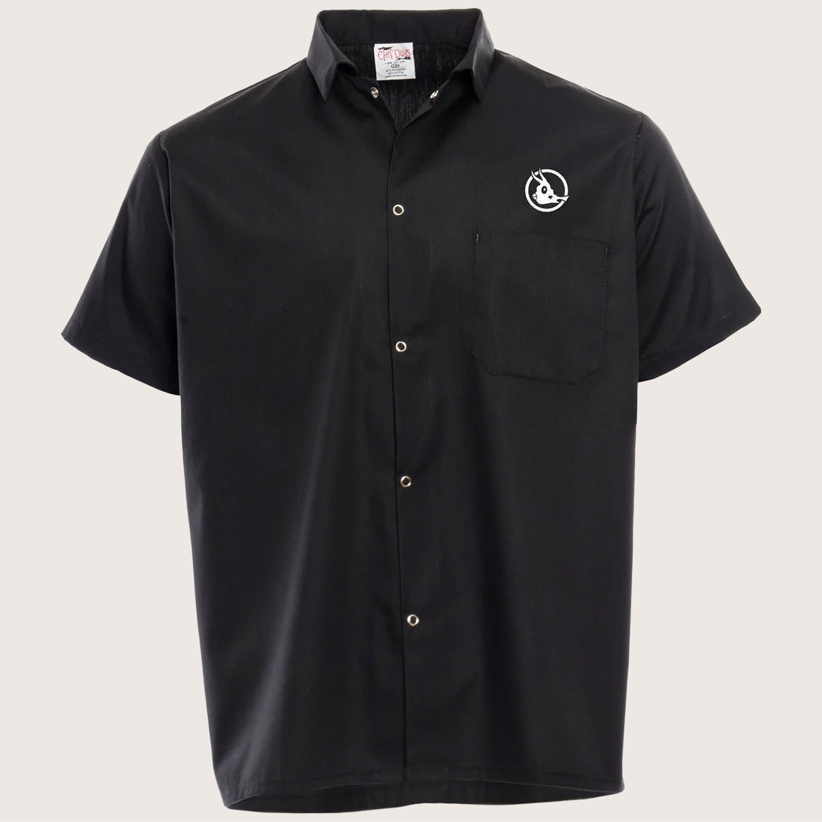 Basic Black Cook Shirt with Cowfish Logo – Chef Duds